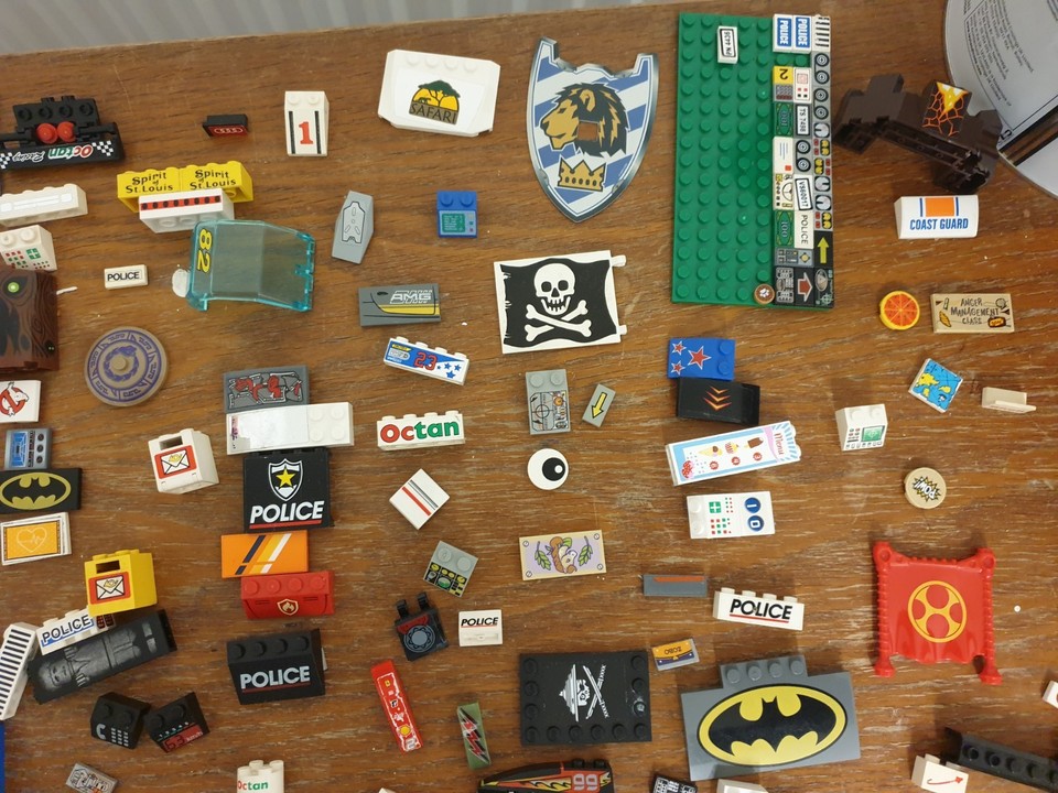LOADS OF COLLECTABLE LEGO BRICKS WITH STICKERS ON SOME FROM THE 80S ...