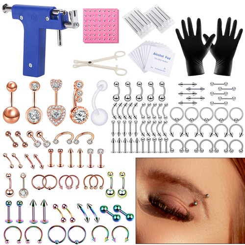 Lots of Professional Body Piercing Tool Kits Nose Navel Tragus Ear ...