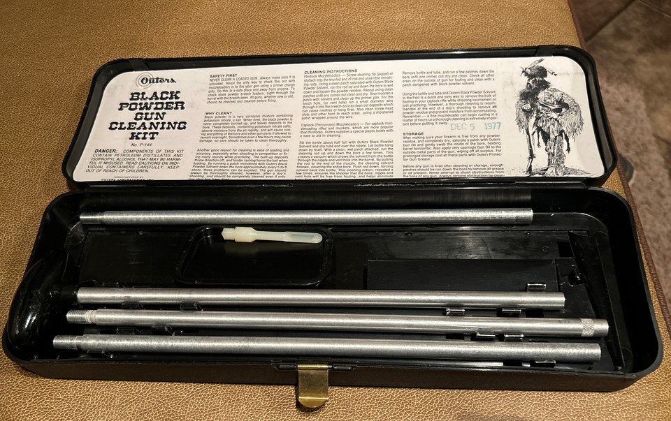 Vintage 1977 Outers Black Powder Gun Cleaning Kit P-144 | eBay