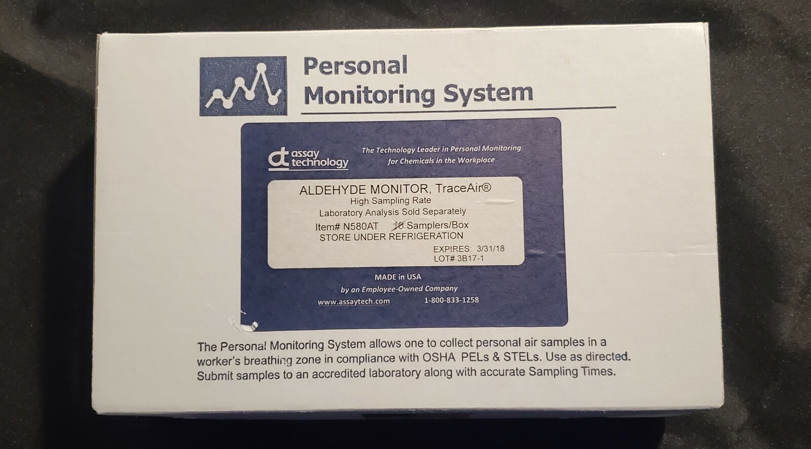 Assay Technology P/N N580AT TraceAir ALDEHYDE MONITOR 4 Samplers | eBay