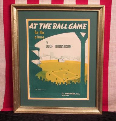 Vintage 1949 At The Ball Game Baseball Song Sheet Music Graphic Cover ...