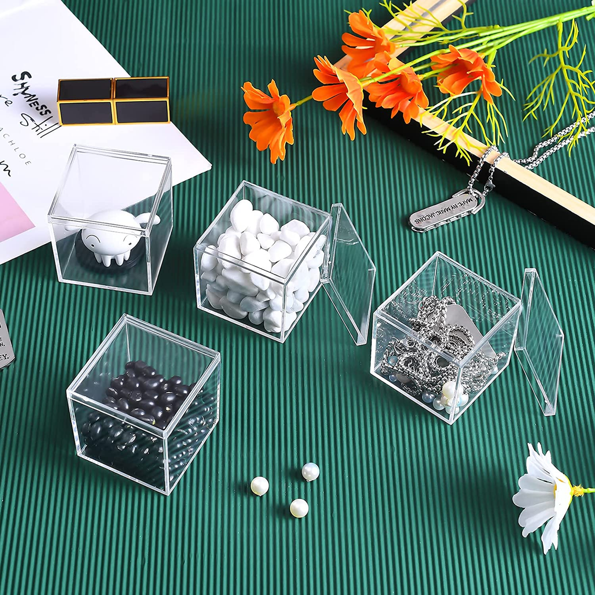 Acrylic Boxes With Hinged Lids Lucite Box 4" Clear Acrylic Display