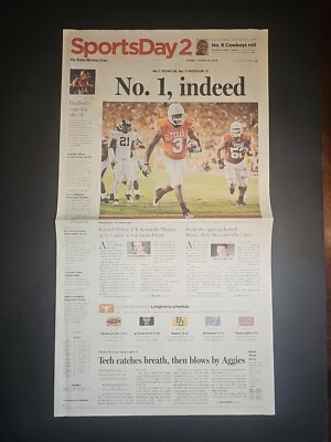 The Dallas Morning News Sports Day 2 October 19, 2008 No.1, Indeed | eBay