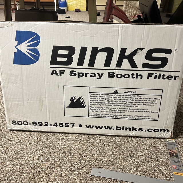 Binks AF Spray Booth Paint Collector Filter 29-2186-3 Single Unit 90 ...