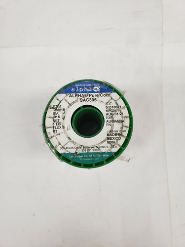 ALPHA 144418 Pure Core Water Soluble Lead Free Solder Wire .015" 96.5SN ...