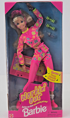 1992 Workin' Out Barbie Doll NRFB Mattel 17317 w/ Music Cassette 💪🎵 | eBay