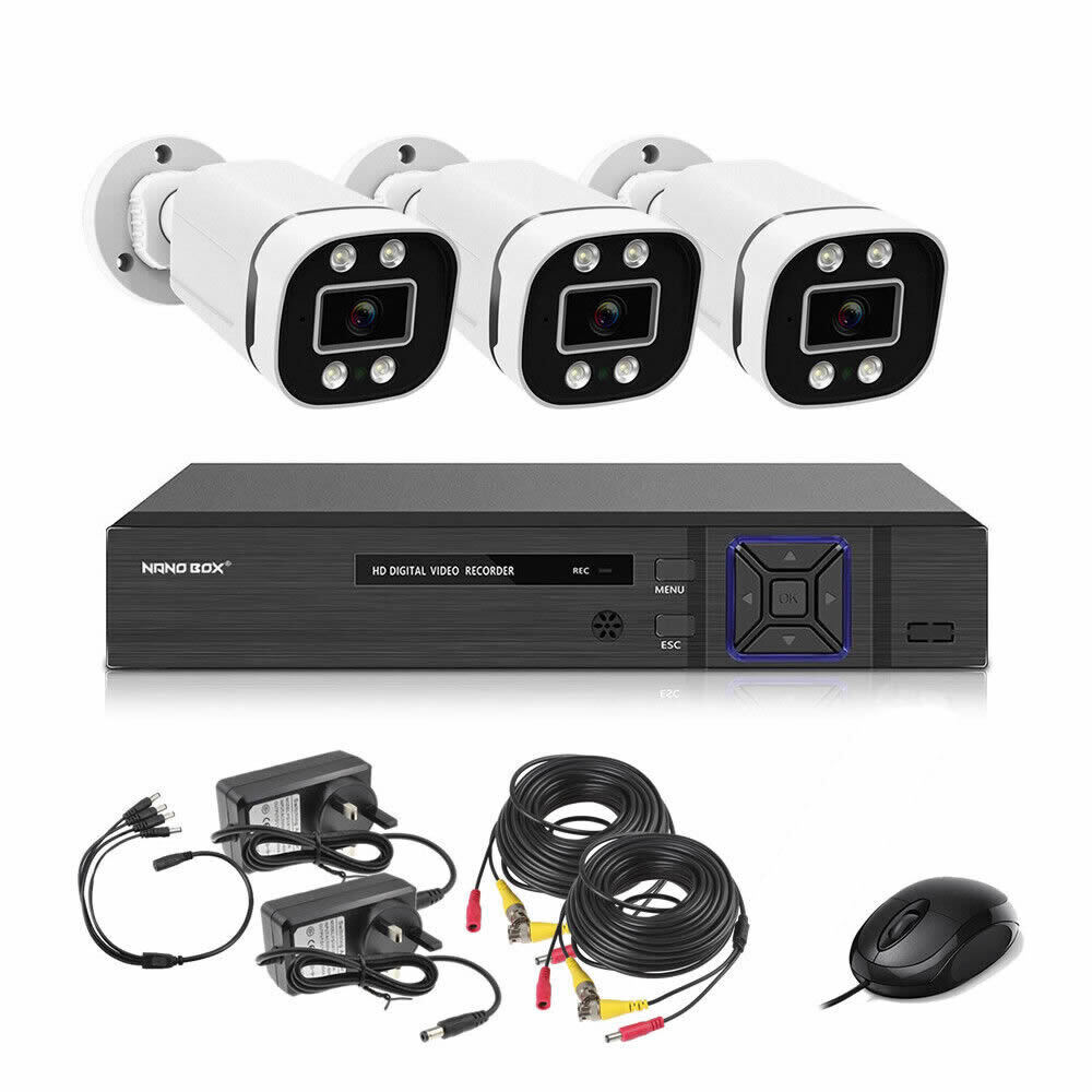 CCTV System 4 Channel DVR Colour HD Camera Home Outdoor Kit 4CH ...