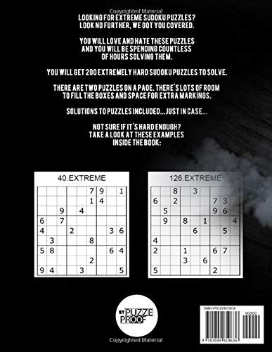 Extreme Sudoku: 200 Extremely hard Sudoku Puzzles. Solving these ...