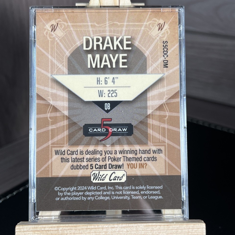 Drake Maye 2024 Wild Card 5 Card Draw Easter Spring Edition 1/1 Rookie ...