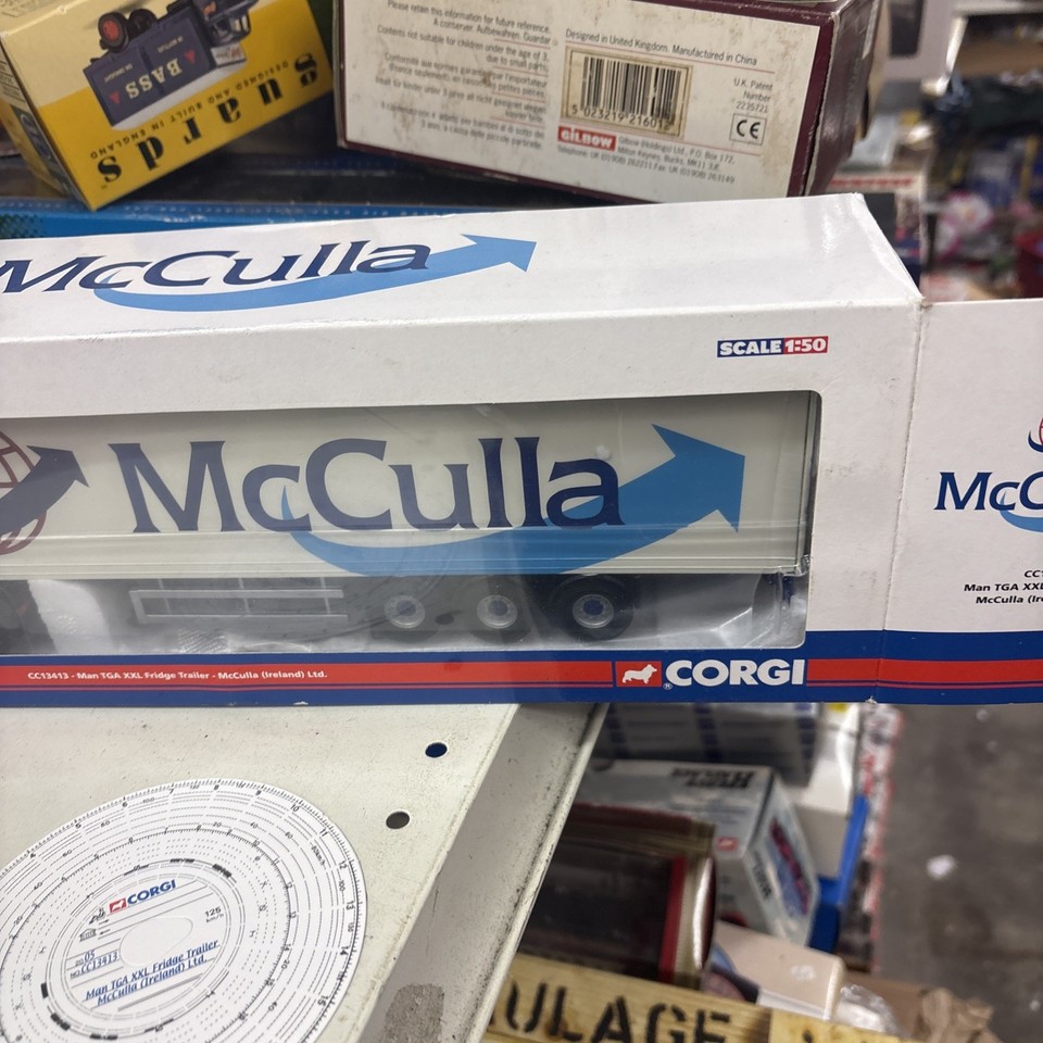 CORGI HAULIERS OF RENOWN MCCULLA MAN TGA XXL FRIDGE TRUCK MODEL CC13413 ...