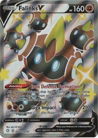 FALINKS V SV115/SV122 SHINING FATES POKEMON (SHINY FULL ART, NM) | eBay
