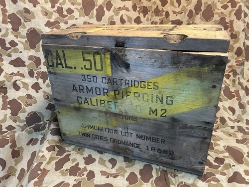 WW2 M1917 .50 cal AP wood ammo crate | eBay