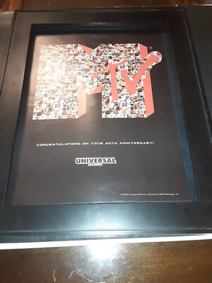 MTV 20th Anniversary Universal Records Rare Original Promo Poster Ad ...
