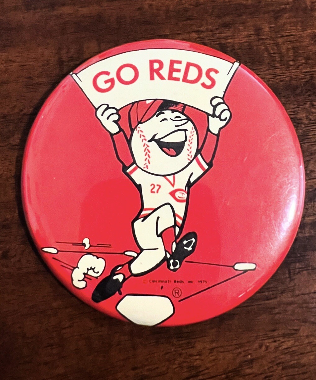 1975 Cincinnati Reds Button - Pin Badge. Go Reds - Mr Red. Rare. | eBay