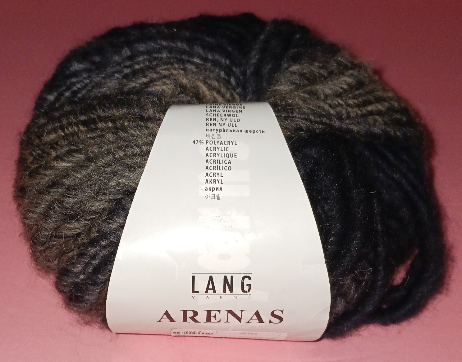 Lang Arenas Yarn Virgin Wool/Acrylic Blend 0463 Dark Brown/Black ...