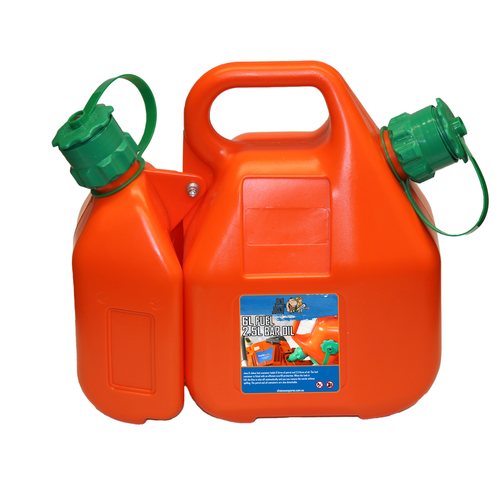 Fuel and Bar Oil Combination Bottle Can 6 Litre / 2.5 Litre Suits ...