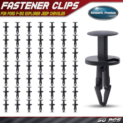 50Pcs 9.4mm Nylon Grille Bumper Retainer Clips Push-Type for Ford ...