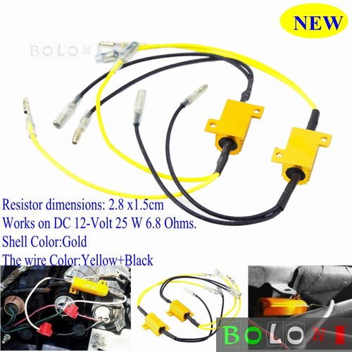 2X Load Resistor LED Turn Signal Motorcycle Blinker Lights Flash Fix ...