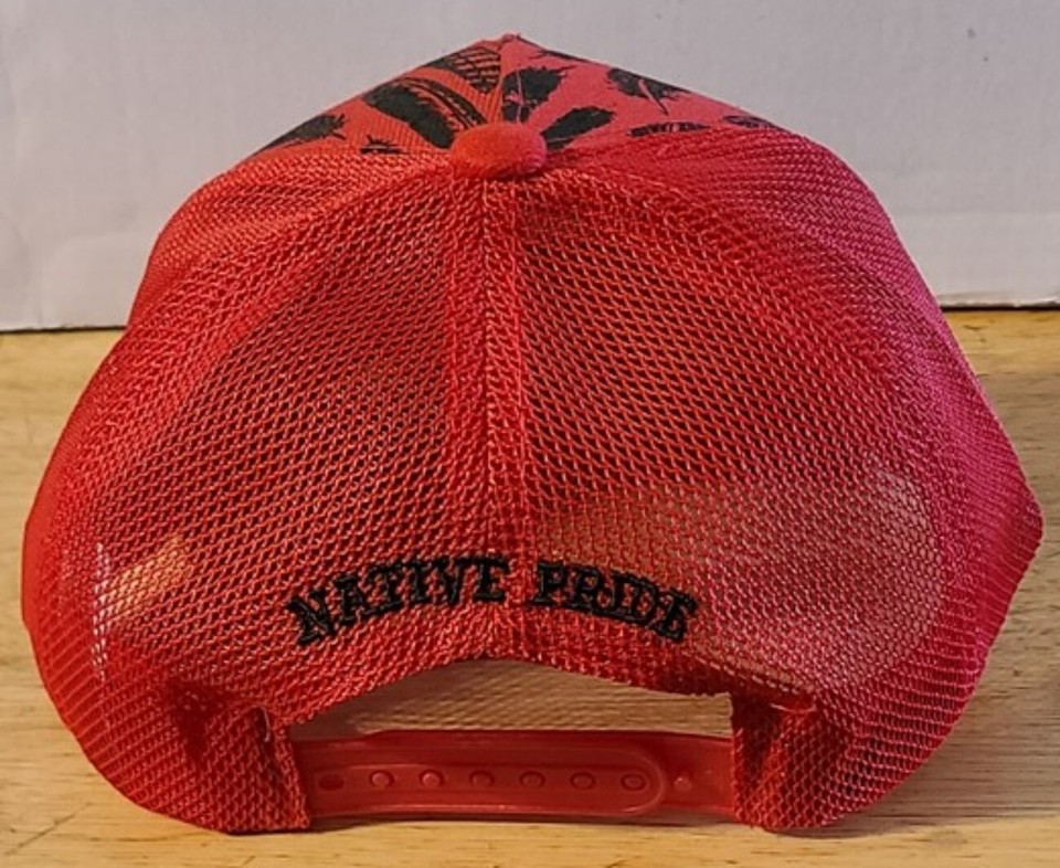 INDIAN CHIEF FEATHERS NATIVE PRIDE SNAPBACK MESH BACK BASEBALL CAP ...