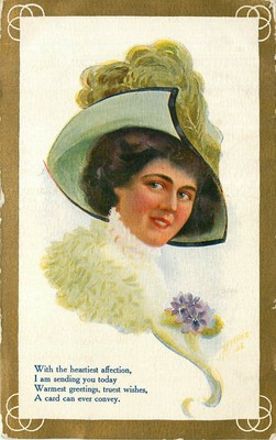 Postcard Greetings Pretty Woman Birthday P00799 | eBay