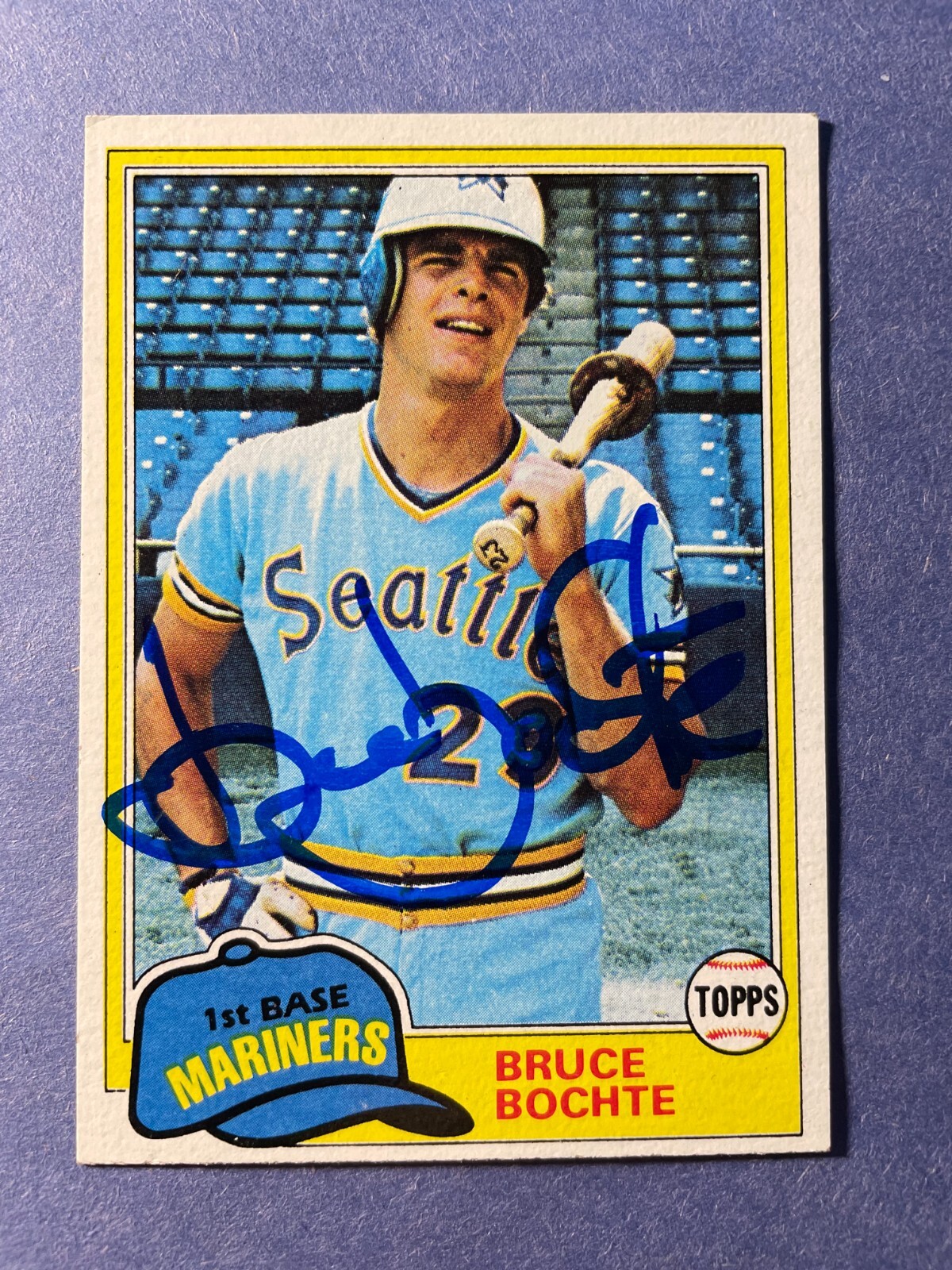 SIGNED BRUCE BOCHTE 1981 TOPPS BASEBALL CARD AUTOGRAPH - MARINERS | eBay