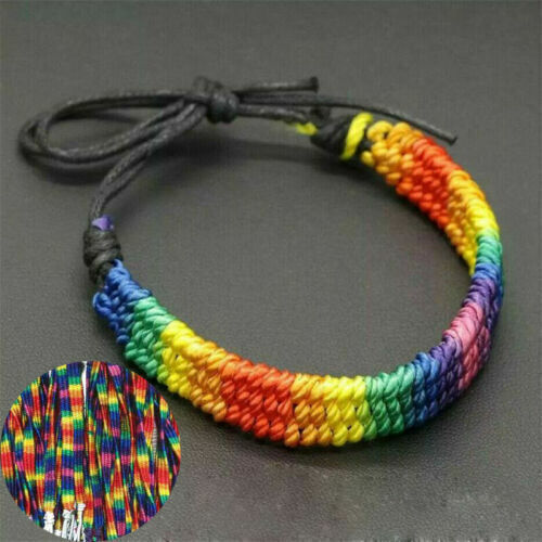 Trans LGBT Bisexual Gay Lesbian Unisex Jewellery Rainbow Bracelet Pride ...