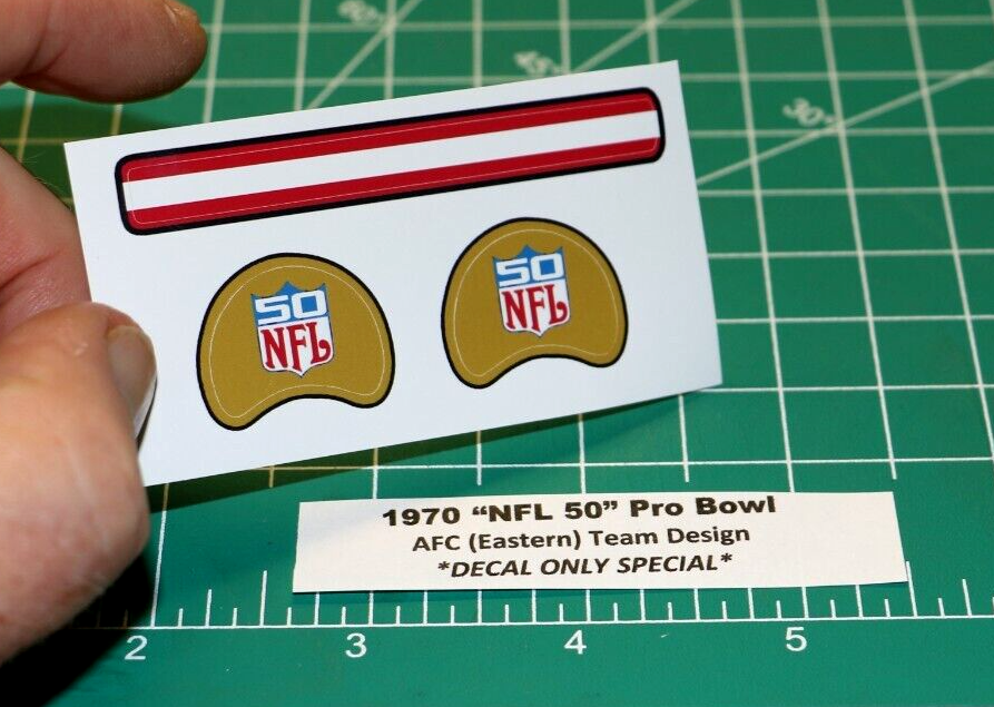 1970 "NFL 50" Pro Bowl AFC Football Gumball Helmets *DIECUT DECALS ONLY ...