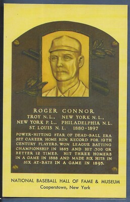 Roger Connor (TROY, NY N.L. ) Cooperstown Hall of Fame Plaque Postcard ...