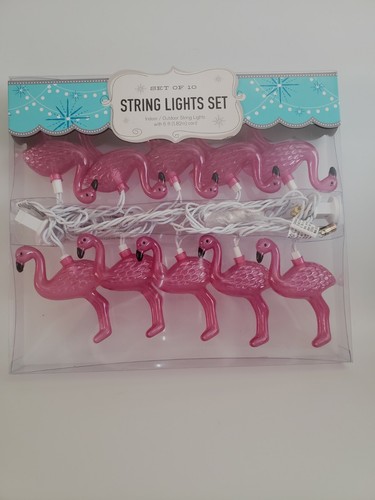 10pc Pink Flamingo Light Set 6' Indoor Outdoor NEW IN BOX | eBay