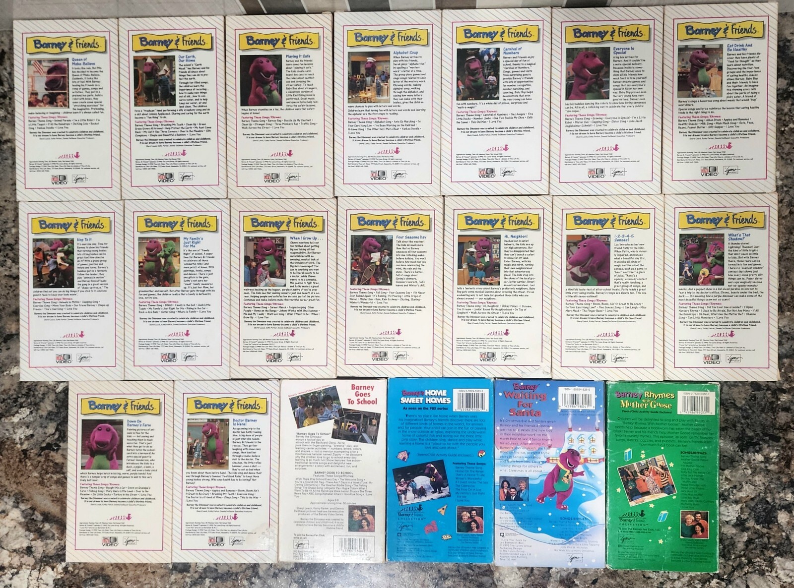 Barney & Friends 20 VHS Lot Collection 16 Time Life Video Episodes Sing ...