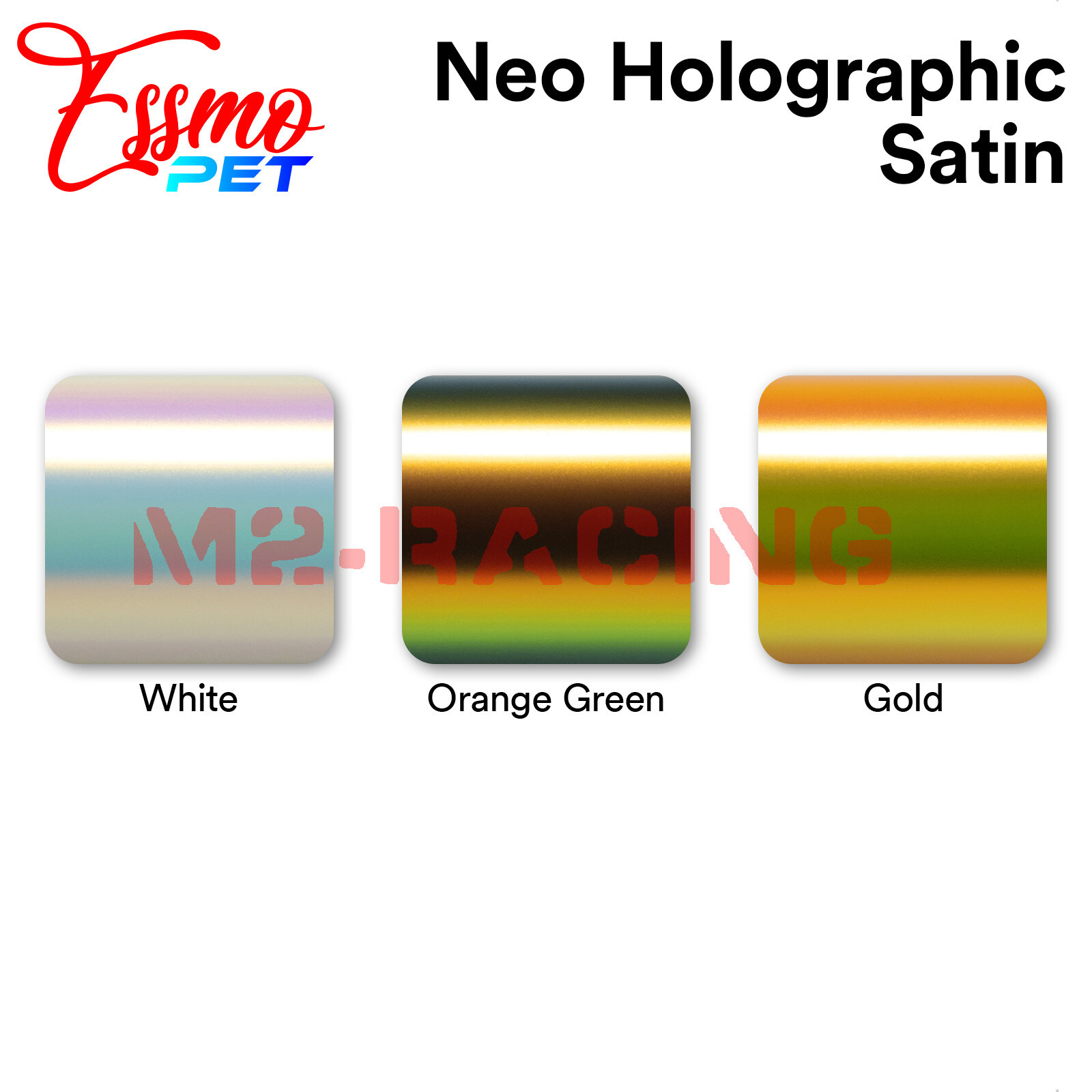 ESSMO PET Neo Chrome Holographic Satin White Car Vehicle Vinyl Wrap ...