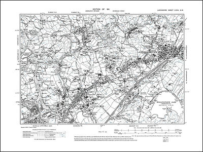 Old map of Littleborough, Wardle, Smallbridge, Lancs 1911: 81SW repro ...