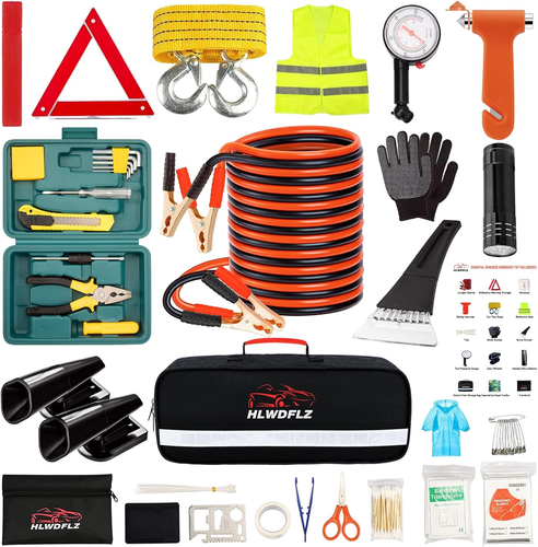 Car Roadside Emergency Kit - 86Pcs Winter Traveler Safety Road Side ...