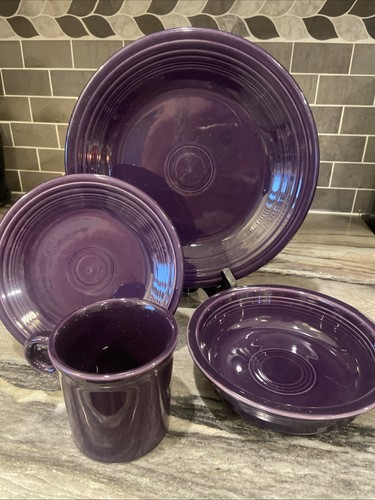 Fiestaware PLUM 4 Piece Place Setting | eBay