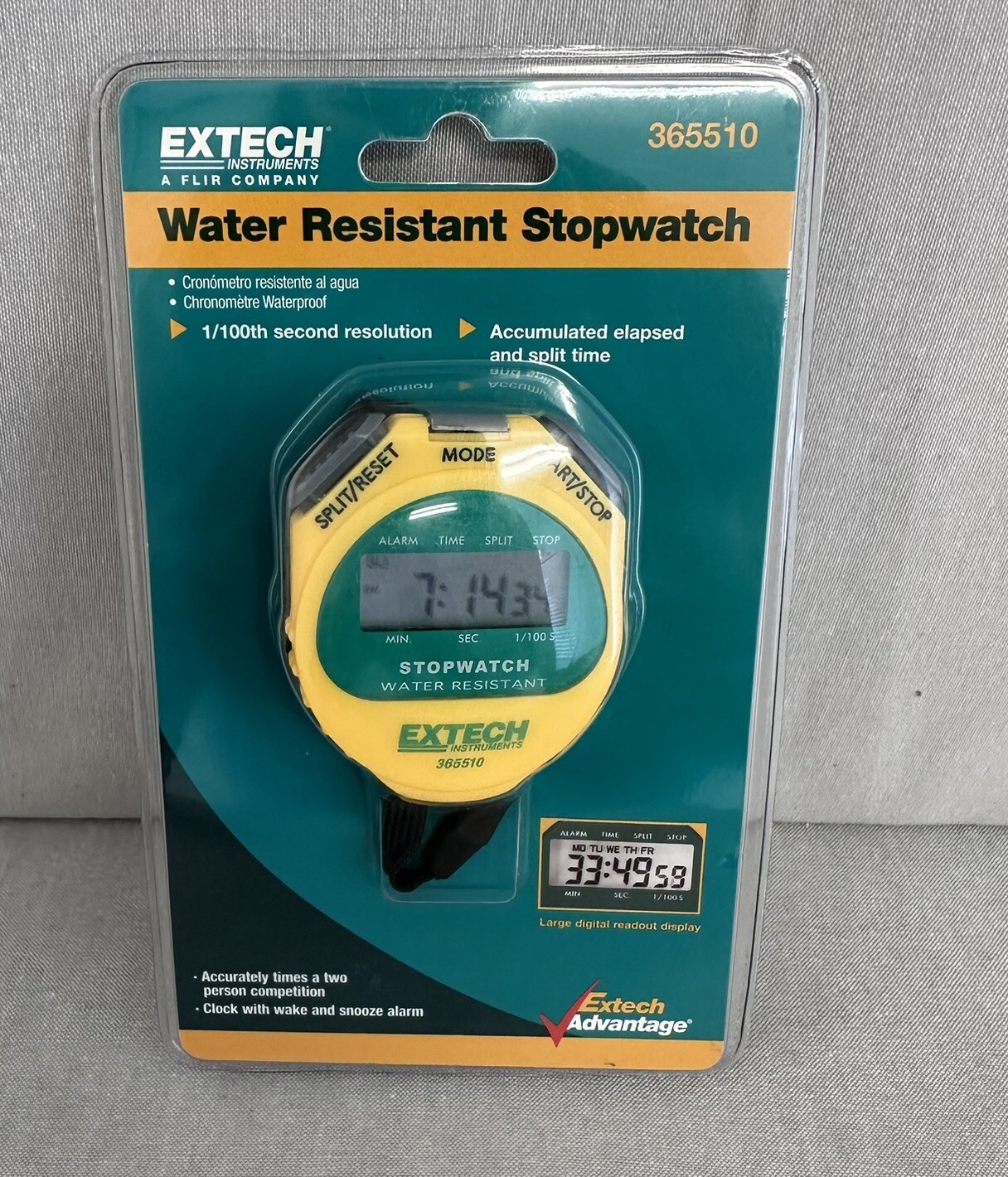 Extech 365510 Digital Stopwatch-Water Resistant- Large LCD display | eBay