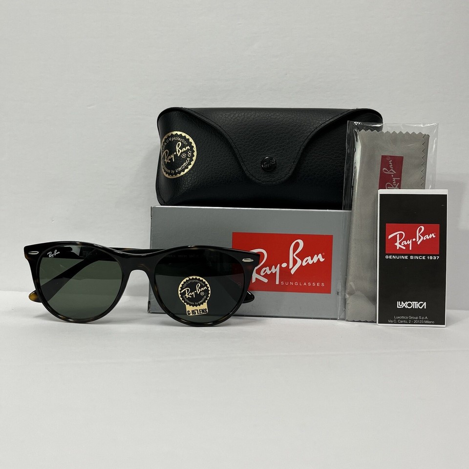 Ray-Ban Wayfarer RB2185 902/31 Havana Round Green 55mm Non-Polarized ...