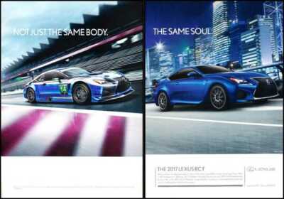 2017 Lexus RCF Race Same Soul 2-page Advertisement Print Art Car Ad ...