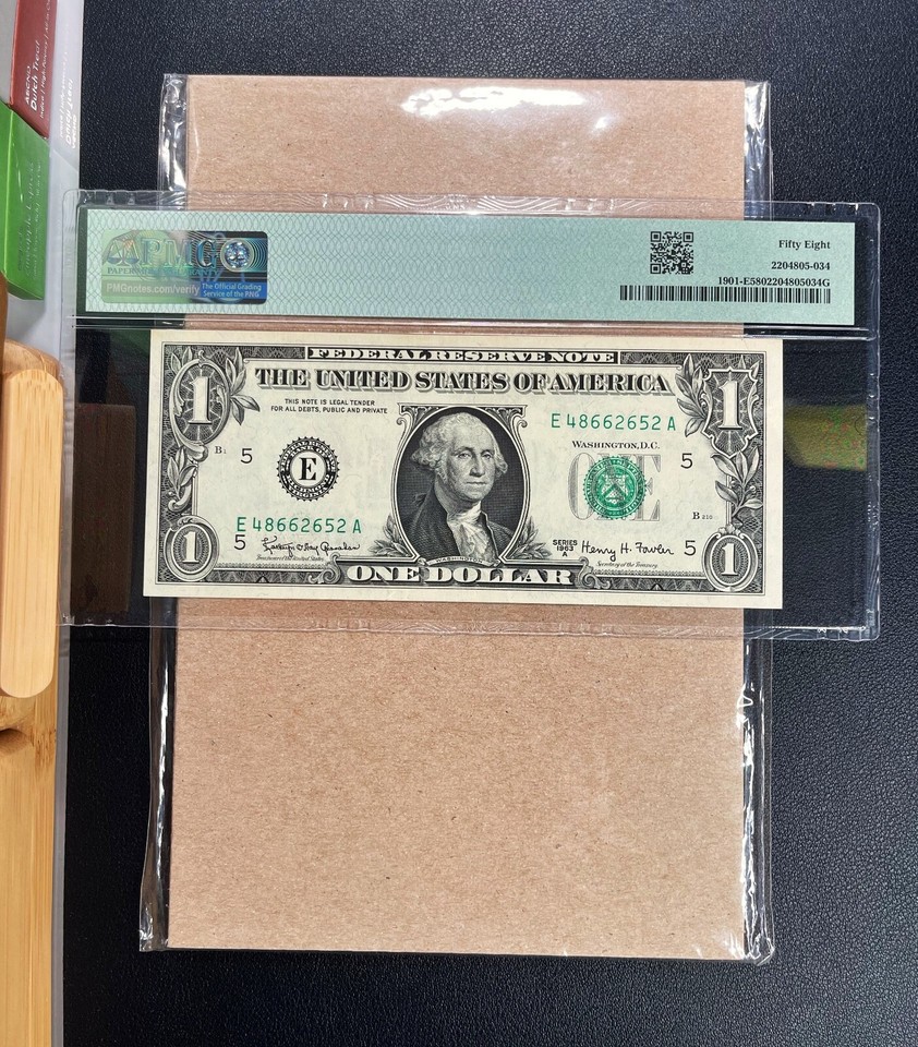 Fr. 1901-E 1963A $1 Federal Reserve Note RICHMOND "INK SMEAR ERROR" PMG ...