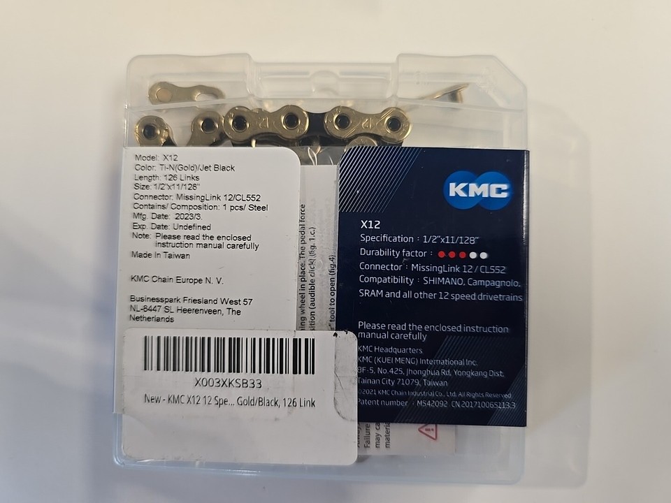 KMC X12 12 Speed MTB,Bike,E-Bike Bicycle Chain 126 links fit SRAM ...