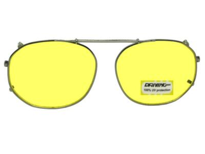Round Square Yellow Lens Clip-on Sunglasses | eBay