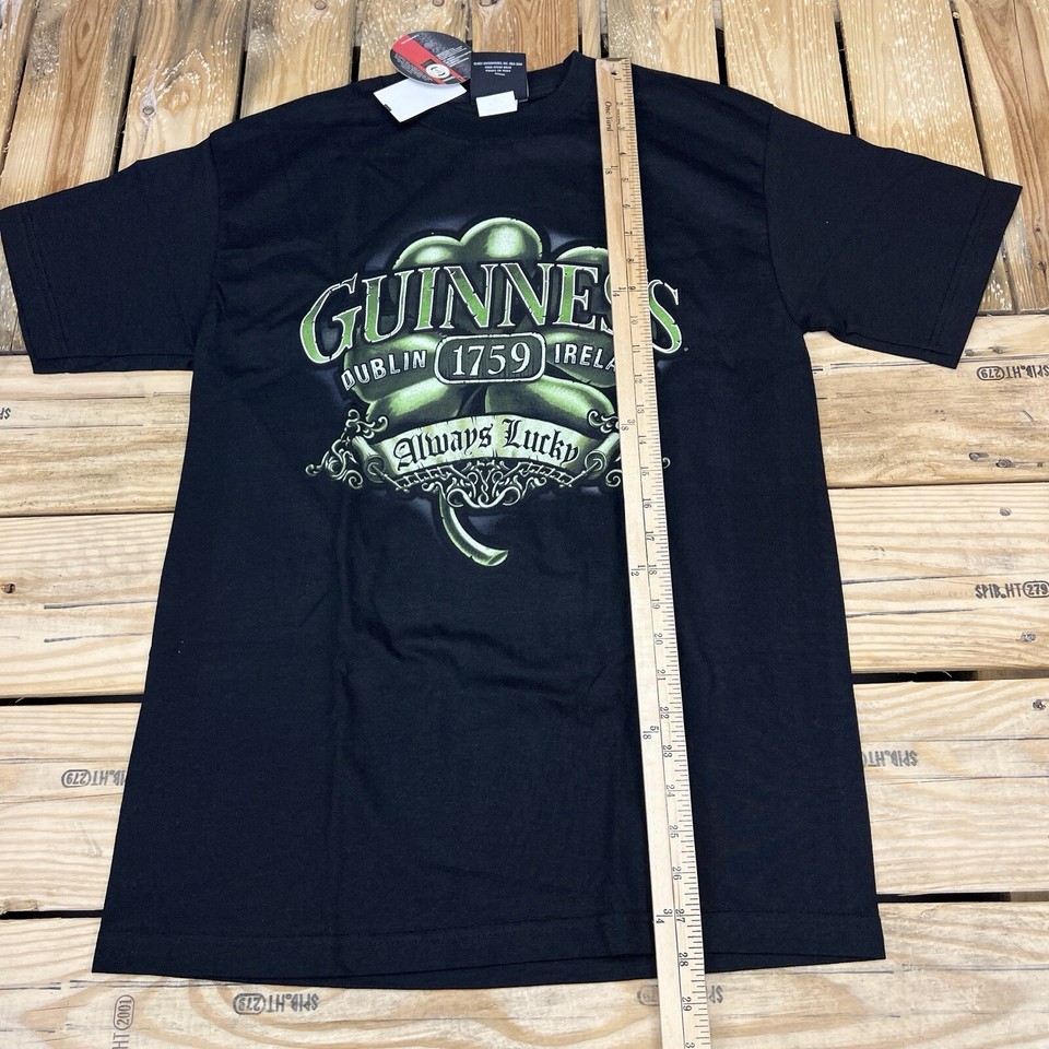 Vintage Y2K New Old Deadstock Guinness Always Lucky Black Graphic T ...