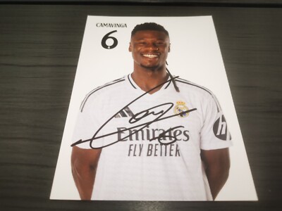 Eduardo Camavinga hand signed Real Madrid Club autograph card | eBay