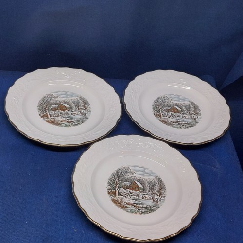 Vintage Sabin China SAB37 Center Landscape Design Set/3 Luncheon Plates ...