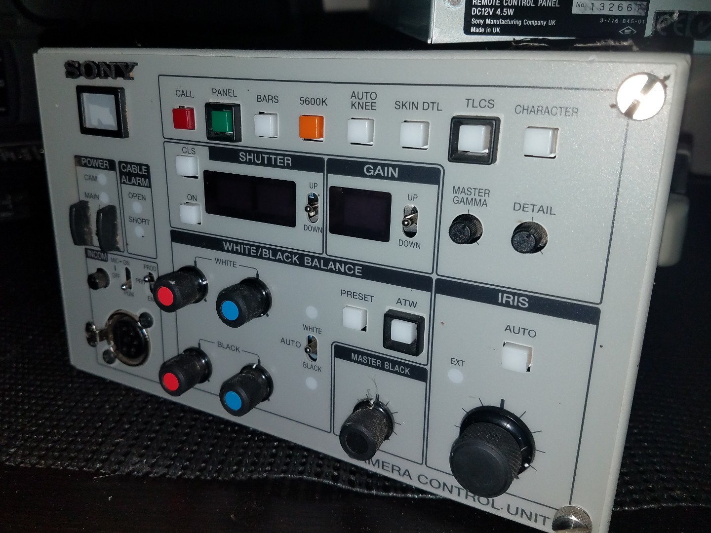 Sony DXC-D55WS SD-SDI Camcorder Remote, Control Panel, CCU-TX50 CA-TX50 ...