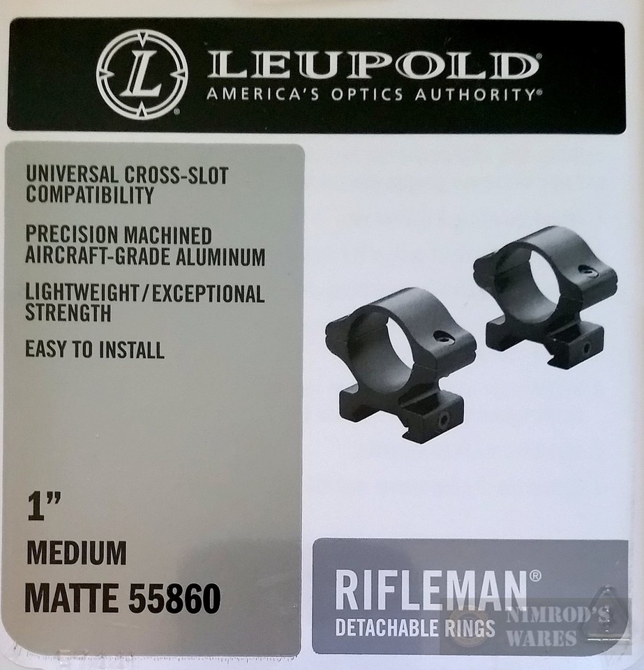 LEUPOLD Rifleman Detachable Aluminum 1" Medium Scope Rings 55860 FAST ...