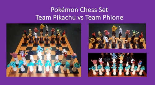 POKEMON CHESS SET - Pikachu vs Phione includes Board, Instructions ...