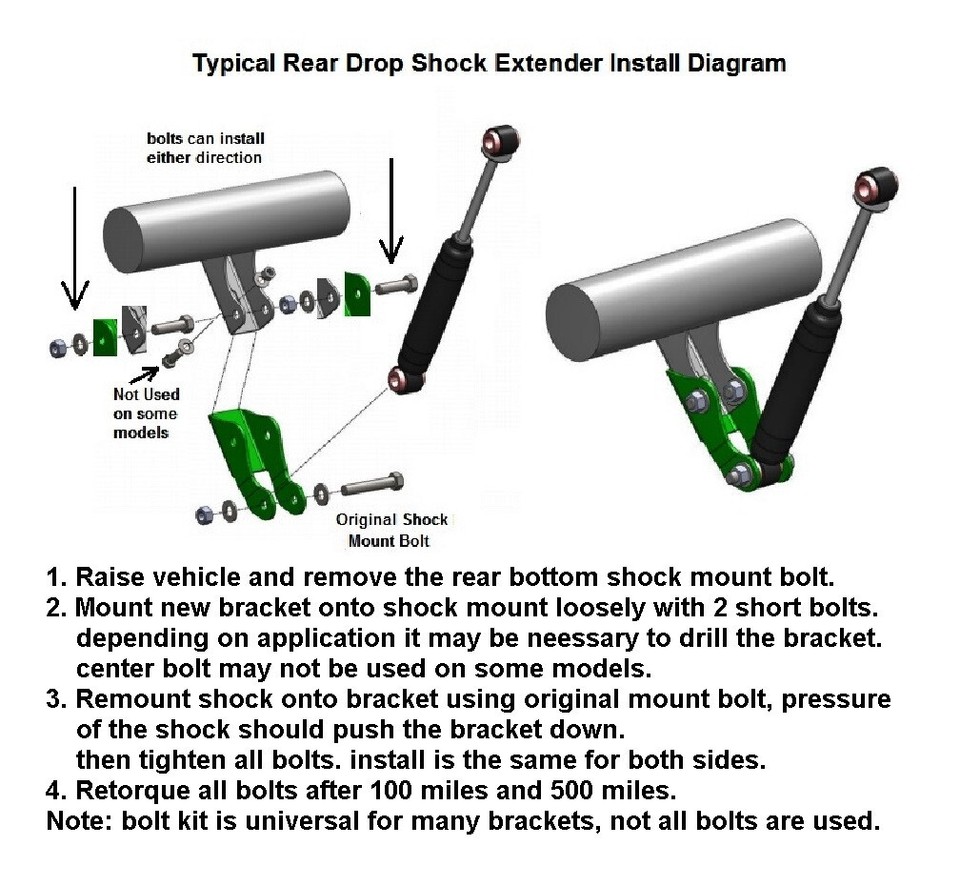 1980-1996 Ford F100 F150 5" Lowering Axle Flip Relocater Kit w/ Shock ...