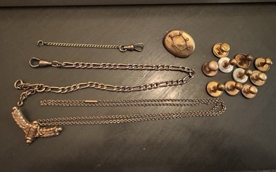 Antique Victorian Gold Filled Lot Of 10 Watch Chain, Pendant, Necklace ...