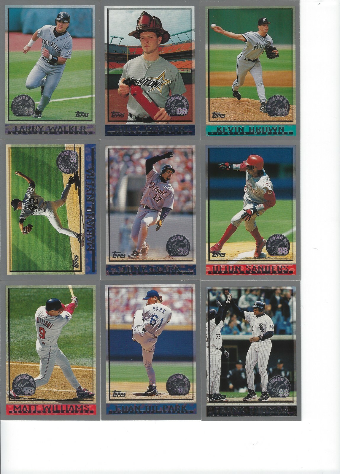 1998 Topps Baseball Opening Day Card Pick Your Cards Complete Your Set ...