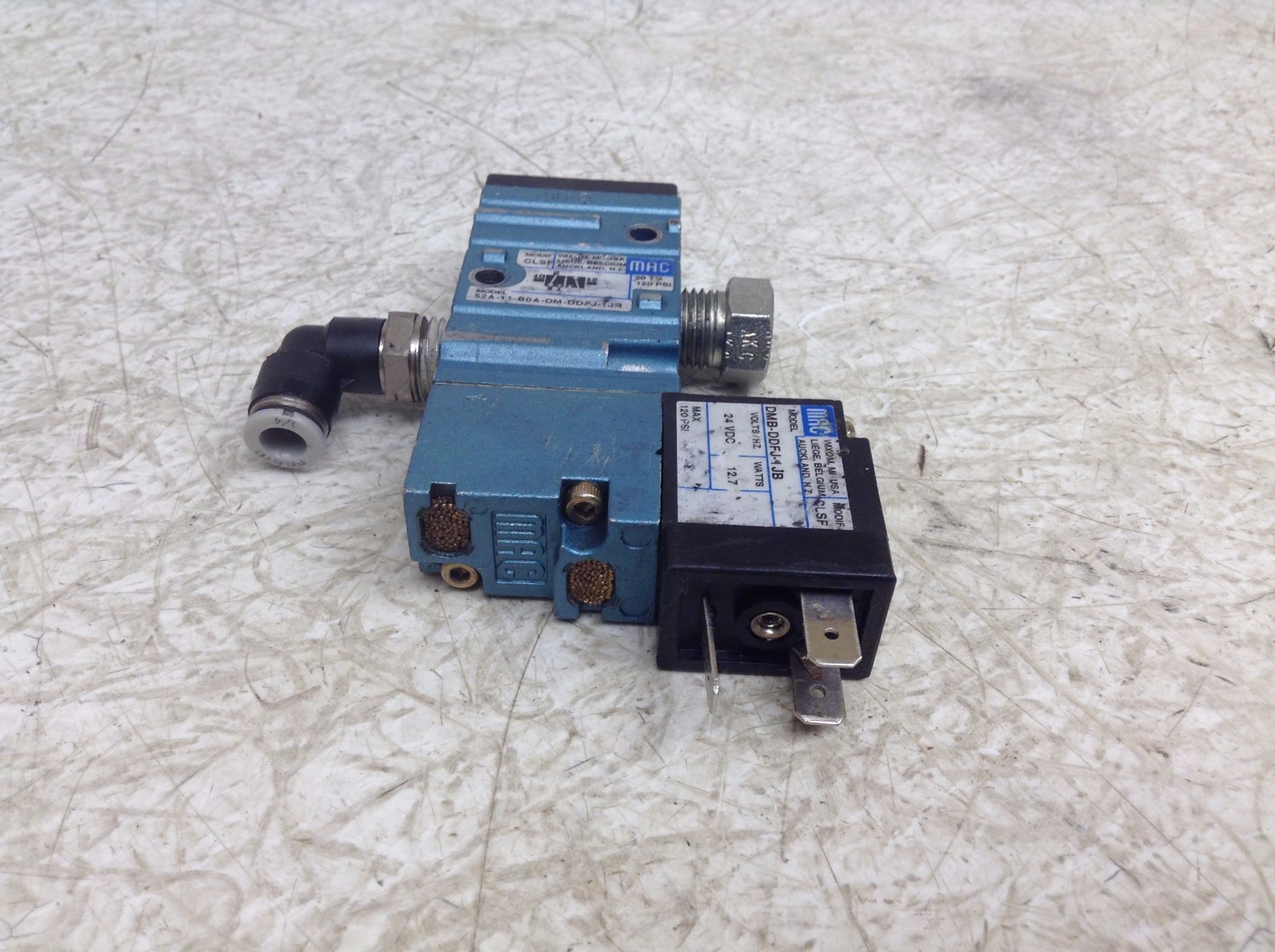 MAC 52A-11-B0A-DM-DDFJ-1JB 24 VDC Pneumatic Solenoid Valve DMB-DDFJ-1JB ...